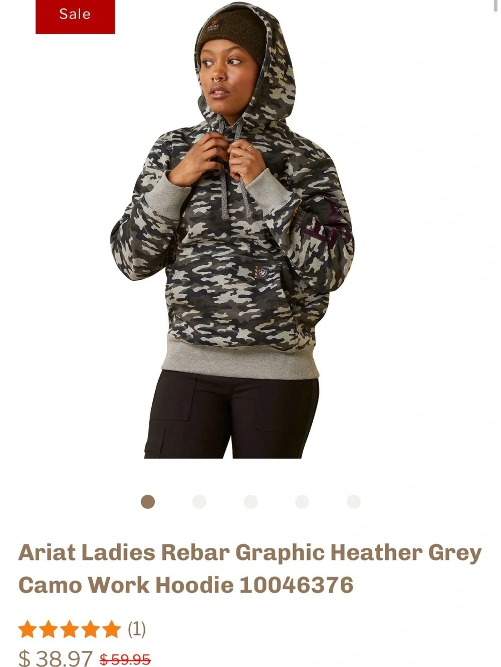Ariat | Tops | Ariat Grey Camo Hoodie Rebar Edition Size Xl | Poshmark